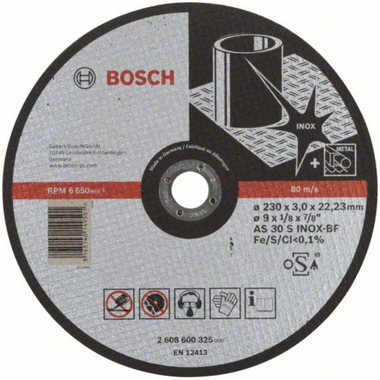 Bosch - Disque à tronçonner droit Expert pour Inox AS 30 S INOX BF, 230 ...