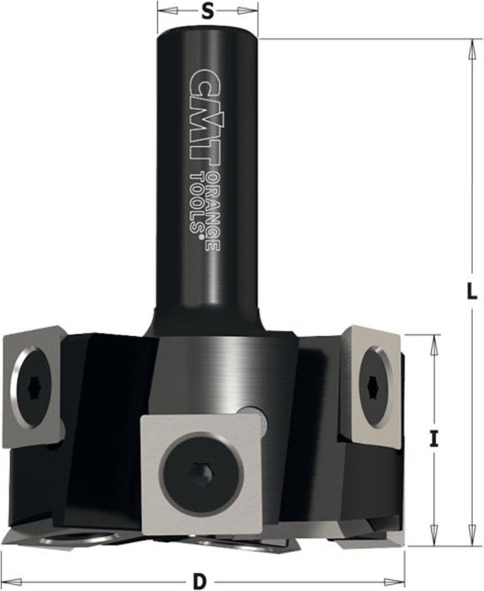 CMT - CNC vlakfrees met wisselmessen Ø50,8 x 25 x 63,5 mm. S=Ø12 | bol