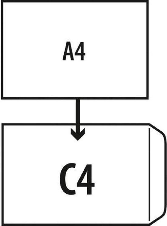 DULA - C4 Enveloppen A4 formaat wit - Venster rechts - 229 x 324 mm ...