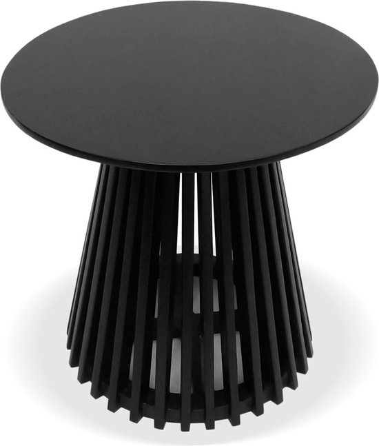 Alterego Rond design tafeltje 'KWAPA' van zwart teakhout - Ø 50 cm ...
