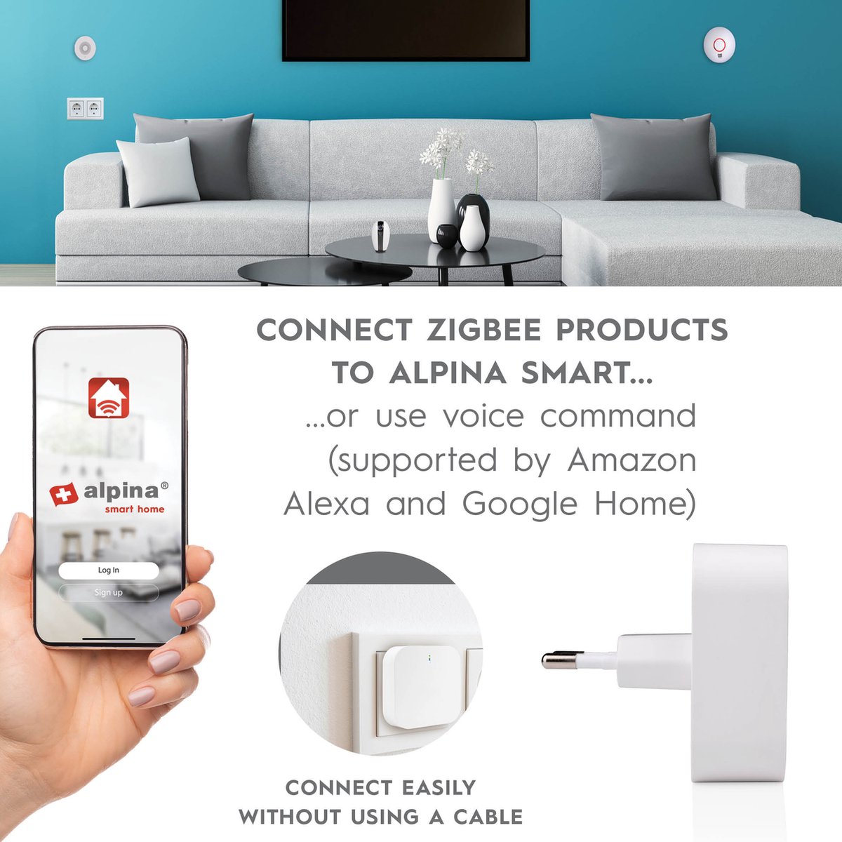 alpina Smart Home - Smart Zigbee Gateway - 230V - Verbind tot 50 Smart Apparaten -... | bol