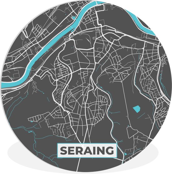 Wall Circle - Wall Circle Indoor - Map - Seraing - Blauw - City Map ...
