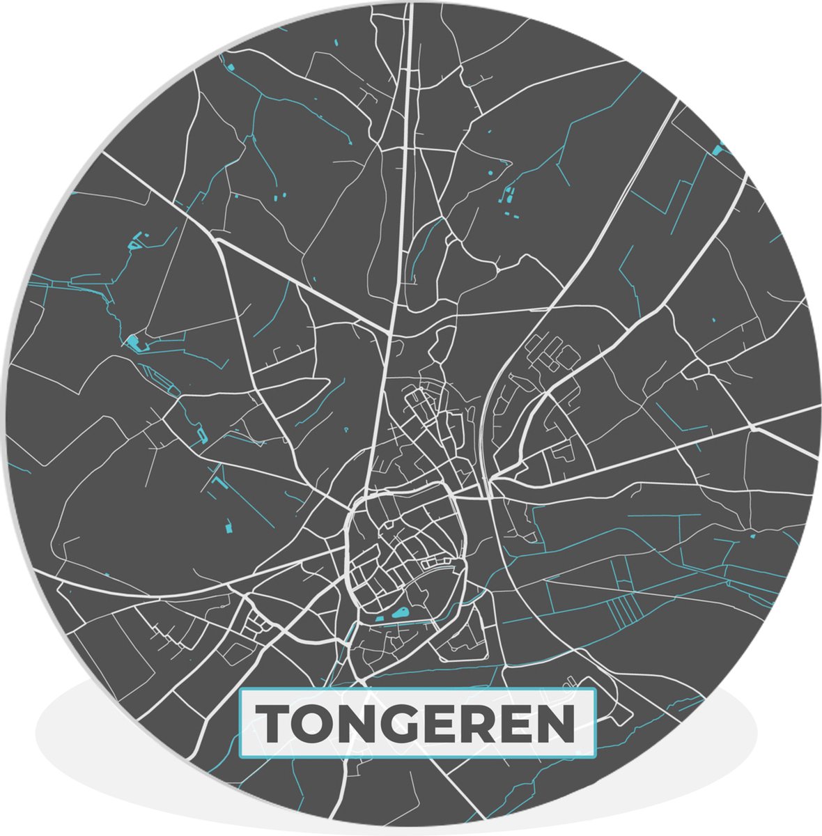 Wall Circle - Wall Circle Indoor - België - Tongres - City Map - Map - Blauw - Map - ⌀... | bol.com