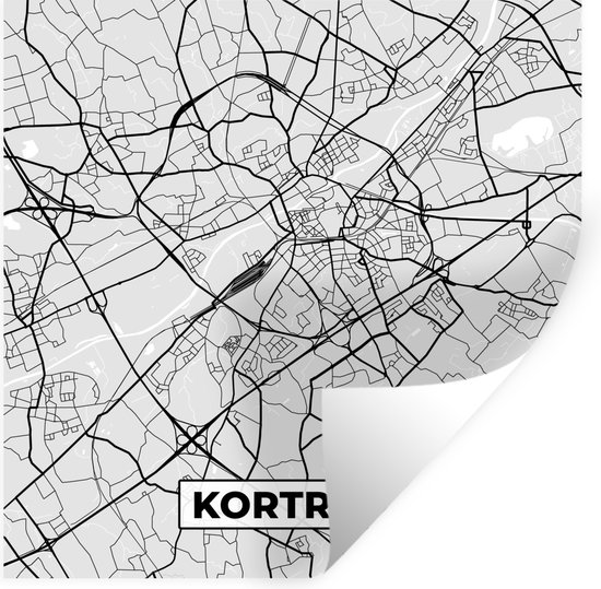 Stickers muraux - Zwart Wit - België - Carte - Plan de la ville - Carte ...
