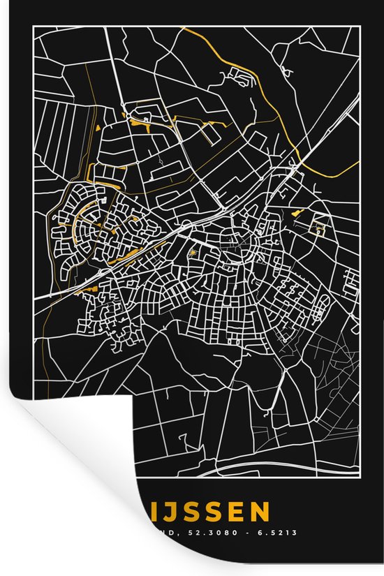 Muurstickers - Sticker Folie - Rijssen - Plattegrond - Stadskaart ...