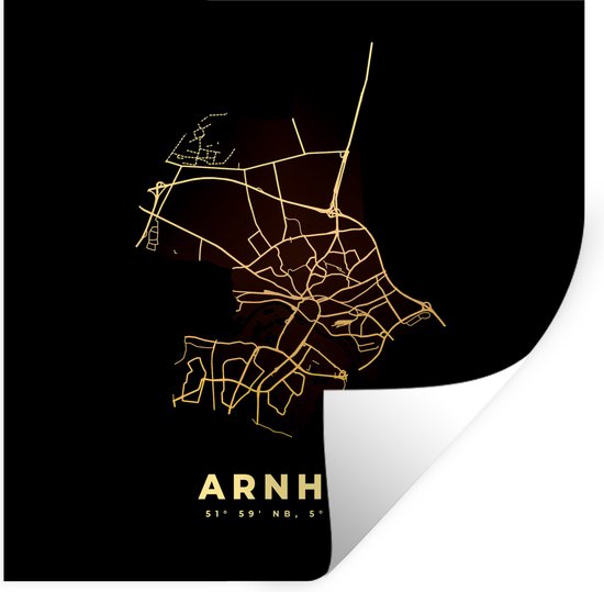 Muurstickers - Sticker Folie - Arnhem - Kaart - Stadskaart ...