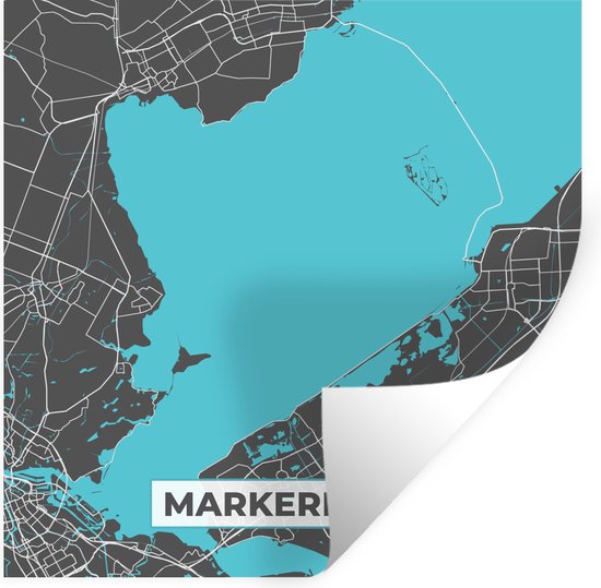 Muurstickers - Stadskaart - Water - Markermeer - Nederland - Kaart ...