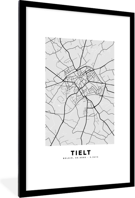 Posters Zwart Wit - Zwart Wit – België – Plattegrond – Stadskaart ...