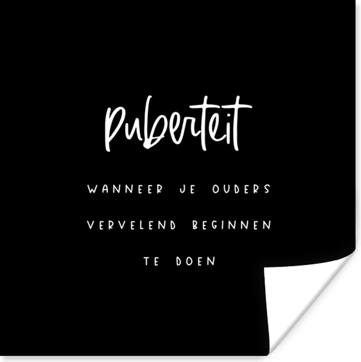 Poster Puberteit - Quotes - Puber - Wanneer je ouders vervelend ...