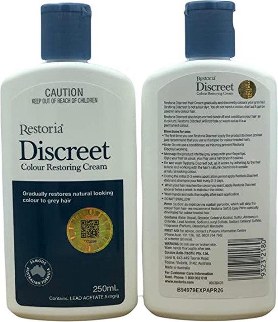 Restoria Discreet Colour Restoring Cream and Lotion, Hair Care 250ml ...