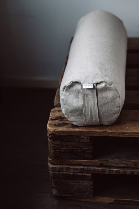 Yoga bolster natuurlijk linnen rond - Pure | bol