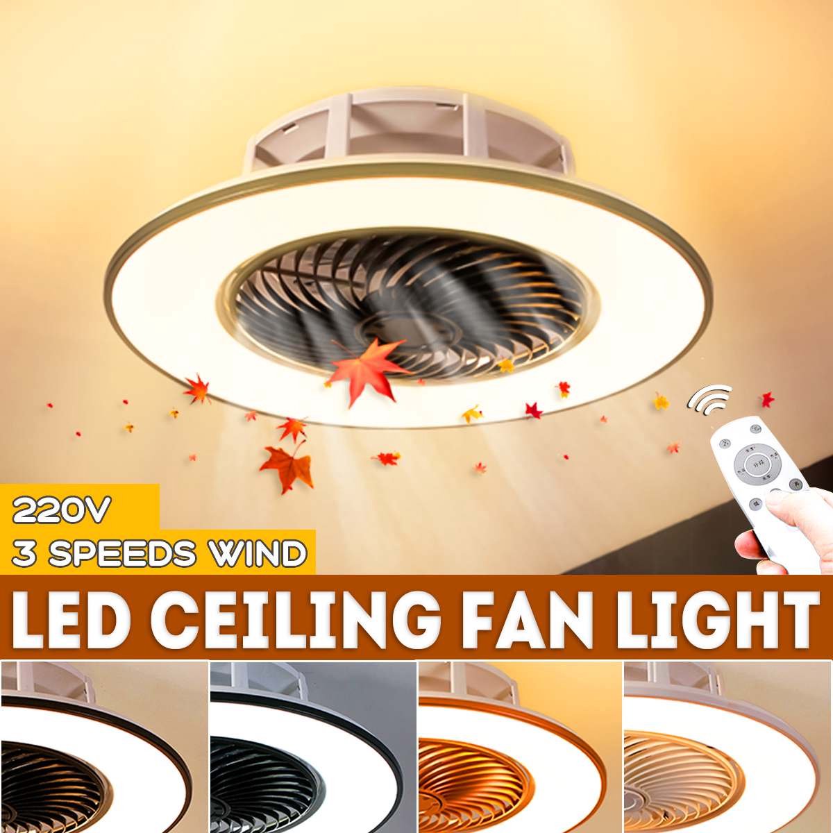 Plafondlamp met ventilator-220V 56cm Dimbare Led Plafond Ventilator ...