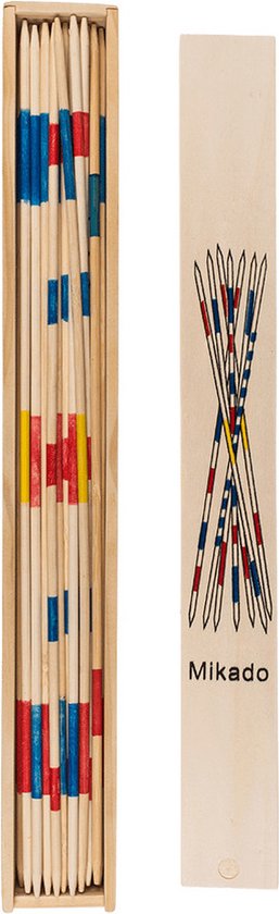 Mikado spel - klassiek houten stokjesspel - in houten doosje - alle ...