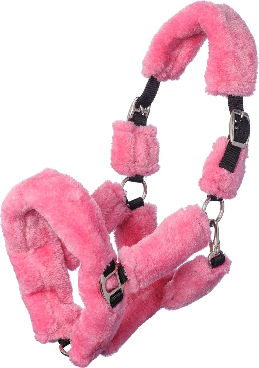 MHS Halster met bont Shet Zwart / Roze | bol.com MHS Halster met bont Shet Zwart / Roze | bol.com