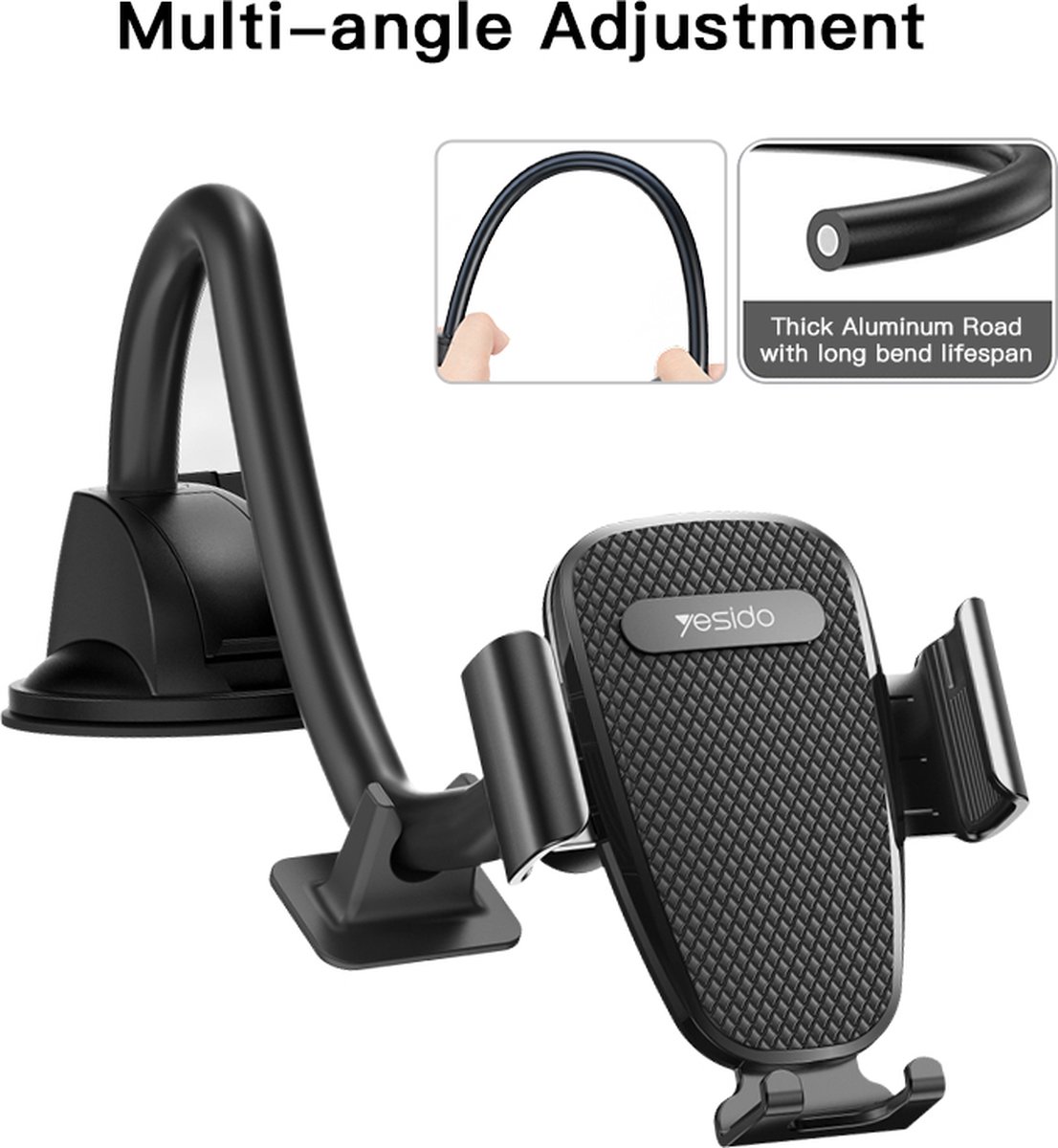 Yesido Universele Flexibele Telefoonhouder -GSM Houder Auto- Raam ...