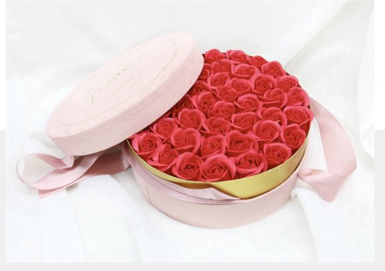 Luxe doosje met Roze Rozen - Valentijnsdagcadeau - Valentijnsdag ...