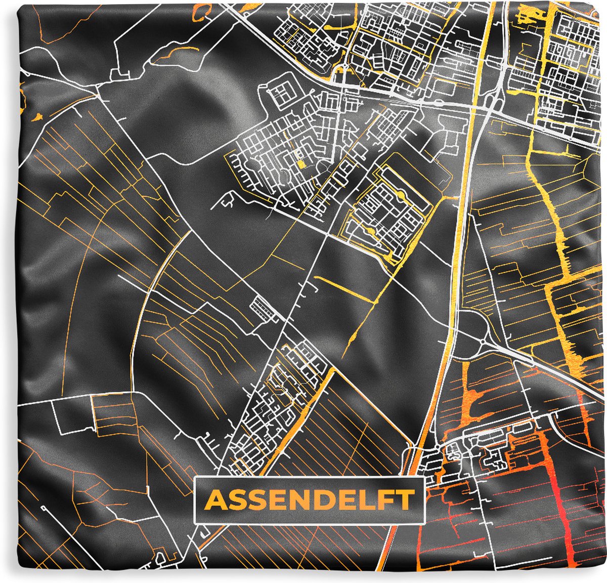 Kussenhoes 40x40 cm - Plattegrond - Assendelft - Stadskaart - Kaart ...