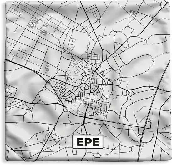 Kussenhoes 50x50 cm - Plattegrond - Epe - Kaart - Stadskaart - Katoen ...