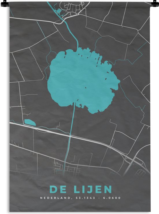 Wandkleed - Wanddoek - Nederland - Plattegrond - Stadskaart - Water ...