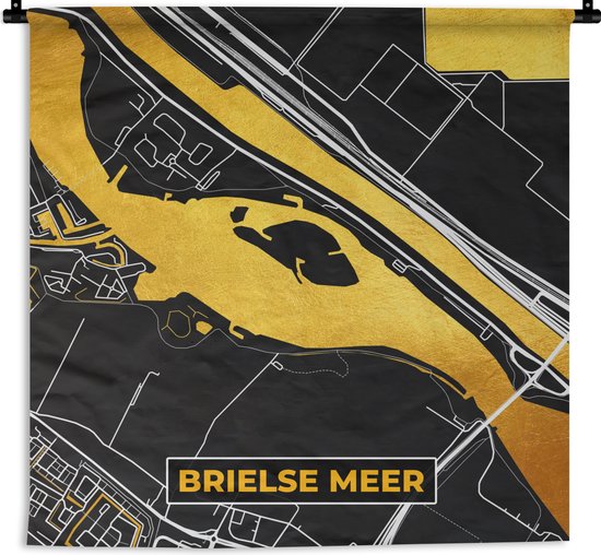 Wandkleed - Wanddoek - Kaart - Plattegrond - Stadskaart - Brielse Meer ...