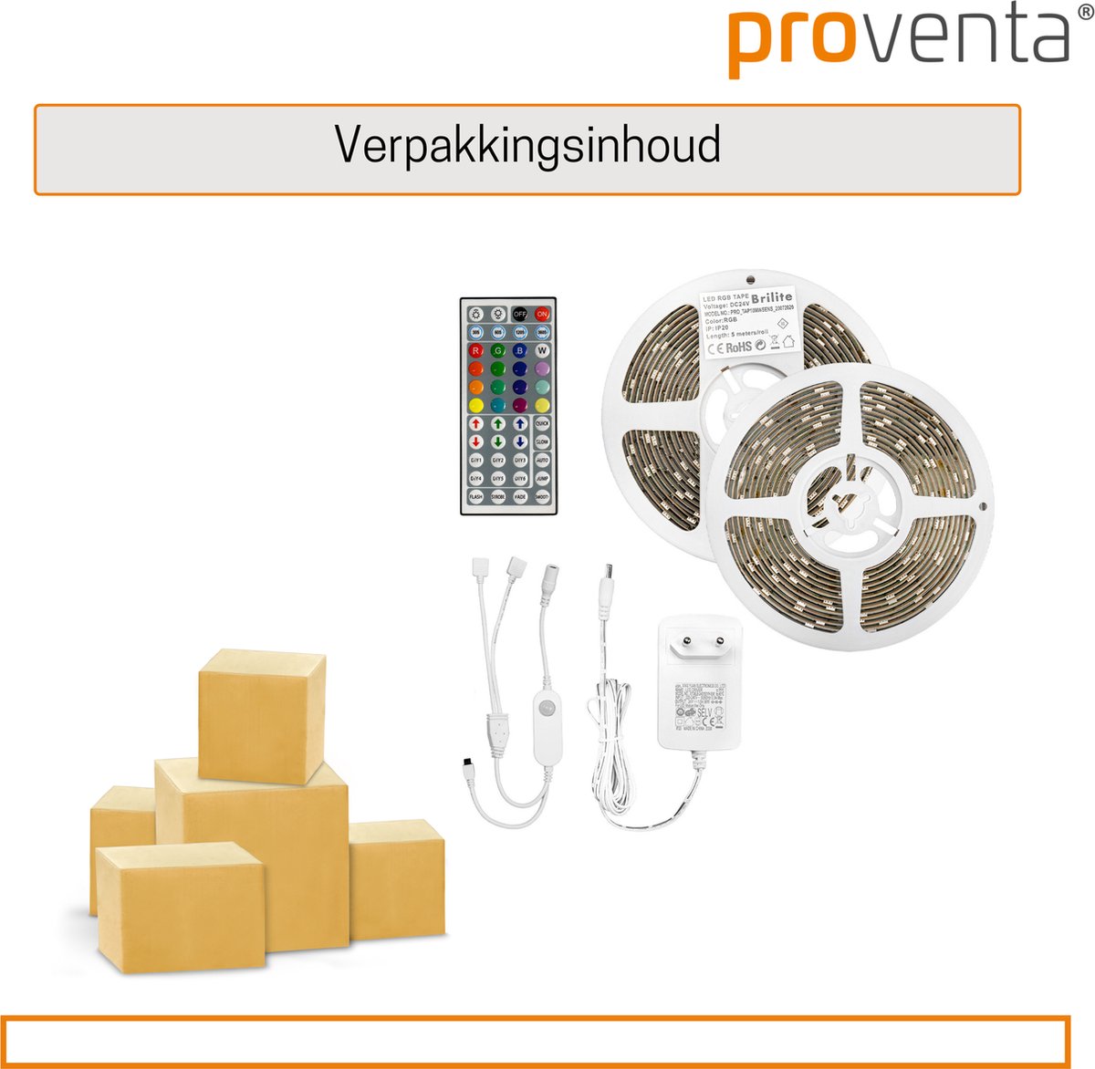 LED strip 10 meter multi color met bewegingssensor - Automatisch aan en ...