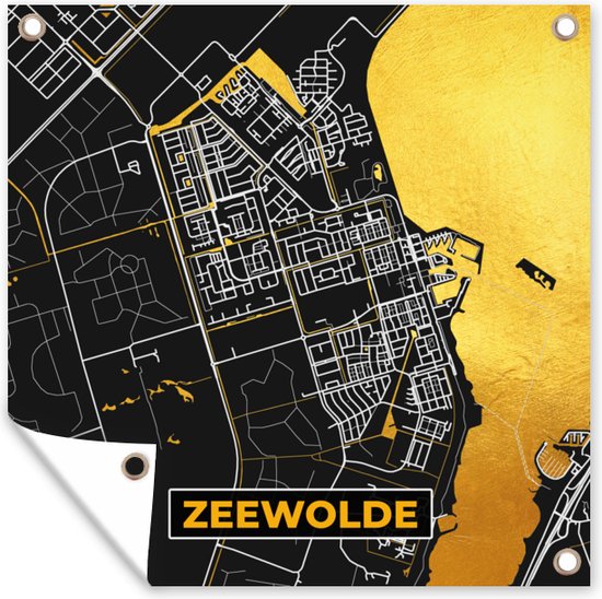 Tuin poster Zeewolde - Black and Gold - Stadskaart - Plattegrond ...