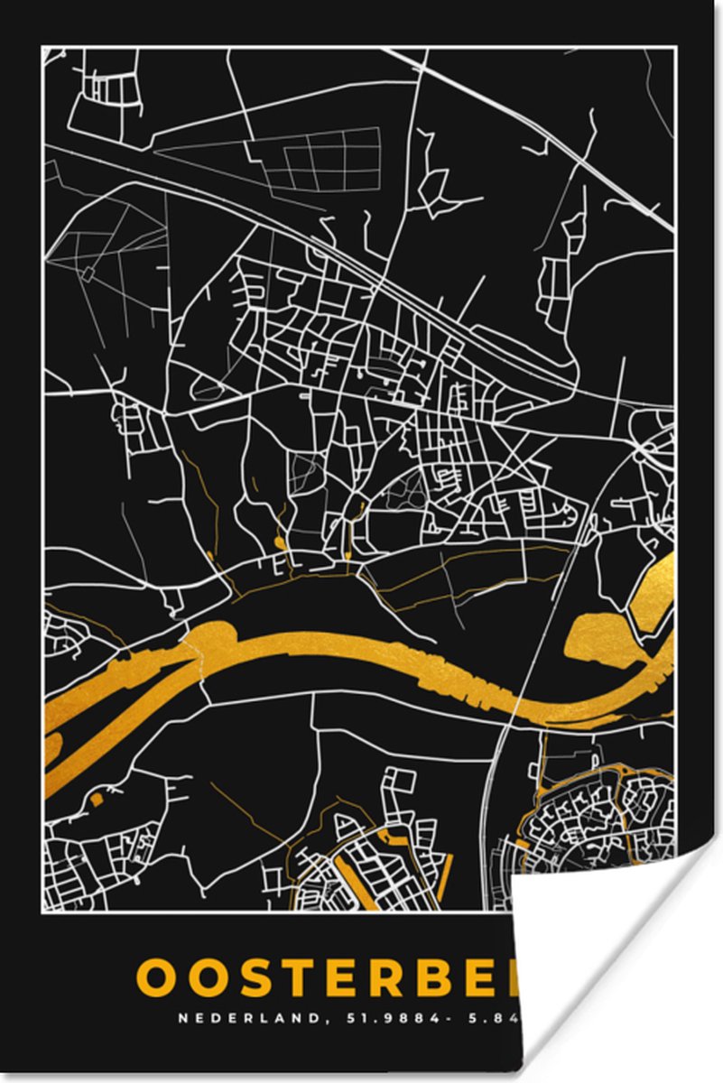 Affiche Oosterbeek - Plan de la ville - Carte - Pays- Nederland - Carte ...