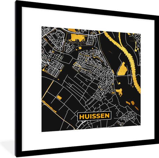 Fotolijst incl. Poster - Plattegrond - Huissen - Stadskaart - Kaart ...