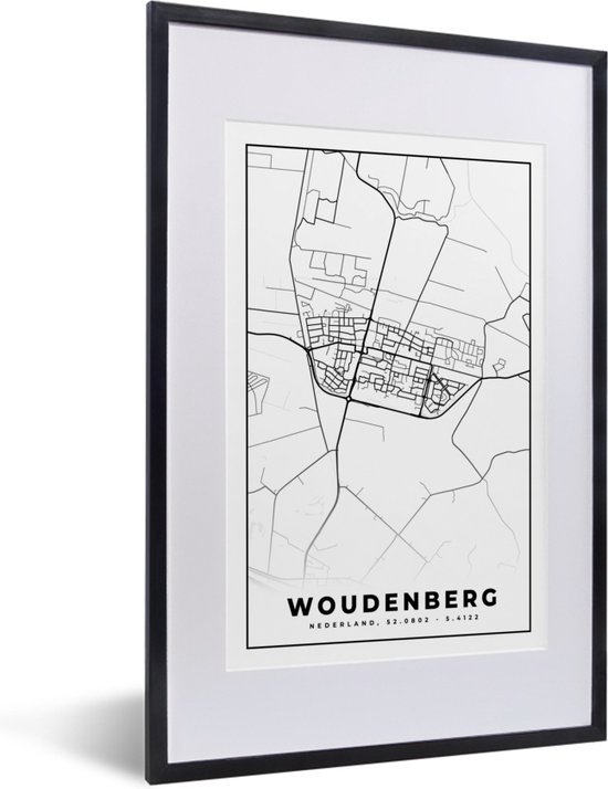 Fotolijst incl. Poster - Plattegrond - Kaart - Woudenberg - Stadskaart ...