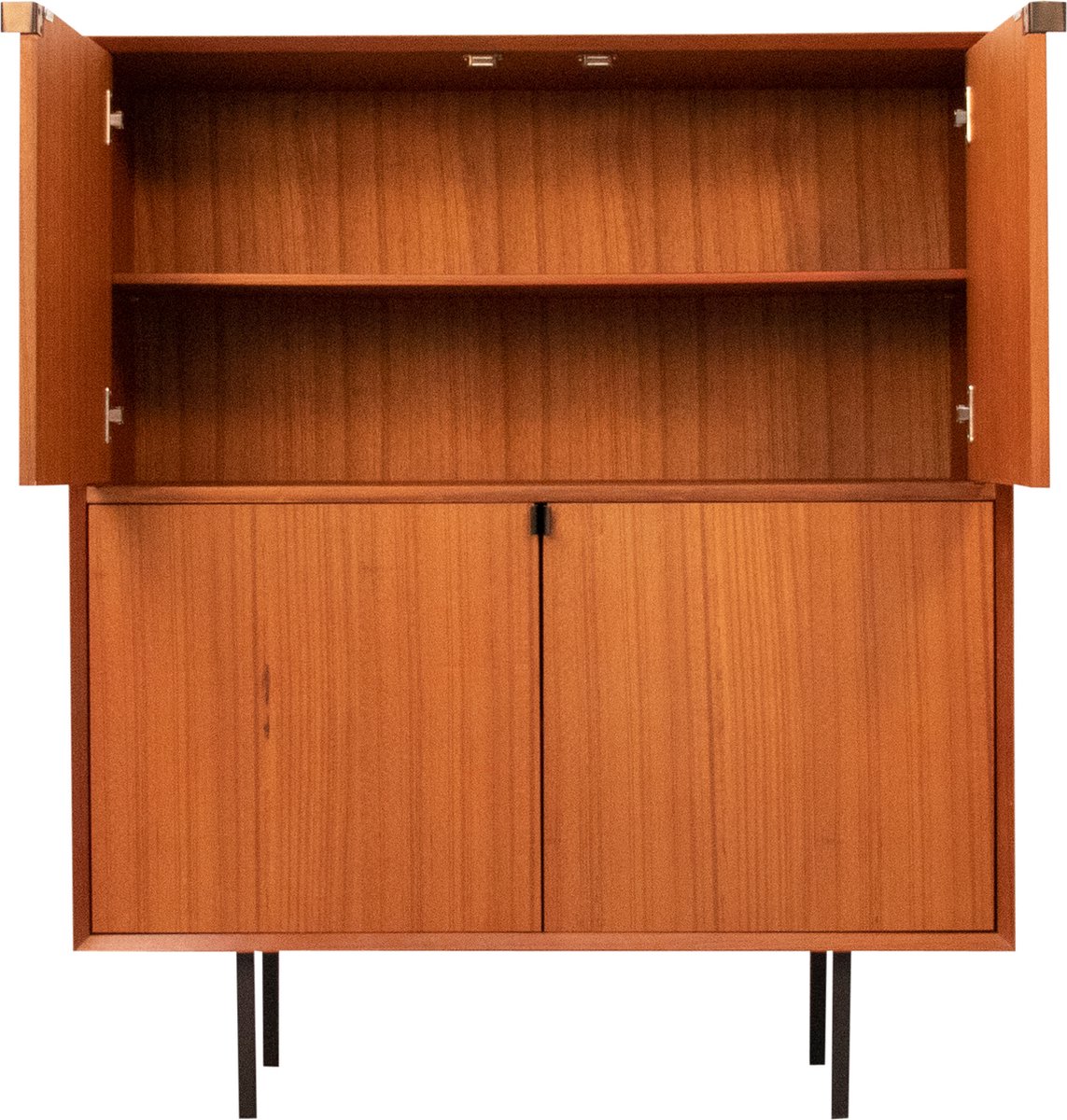Furnified - Hoog Dressoir - Bob - Retro (100cm) - Zwarte Rechte Poten ...
