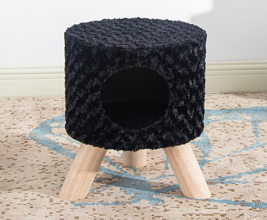 Kattenmand poef Kitty zwart 38x45 cm | bol.com