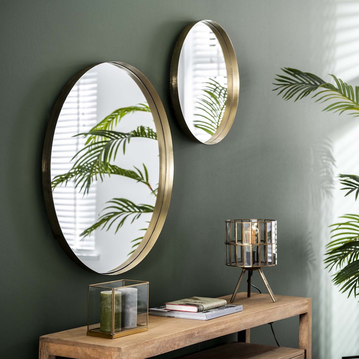 Hoyz - Spiegel Ø75 - Opstaande rand - Wandspiegel Rond - Industriële ...