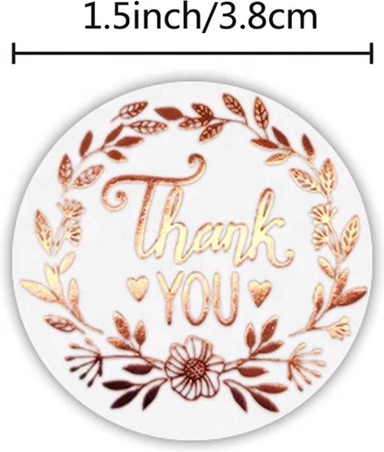 Thank You stickers 50 stuks! XL - Rose Gold - Sluitstickers - Sluitzegel - Bedankt -... | bol