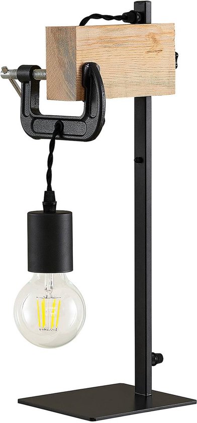 Lindby - Tafellamp - 1licht - hout, ijzer - H: 45 cm - E27 - metaal ...