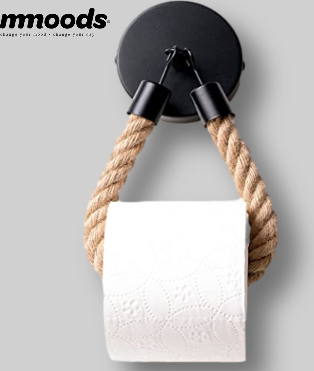 Mmoods Zelfklevende WC Rolhouder Mat Zwart - Industrieel ...