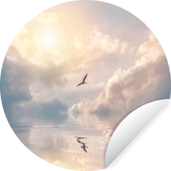 WallCircle - Muurstickers - Behangcirkel - Vogel - Zee - Zon - 100x100 cm - Muurcirkel... | bol