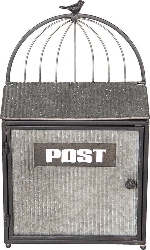 Brievenbus Muur 29*12*48 cm Grijs, Bruin Metaal Rechthoek Post ...