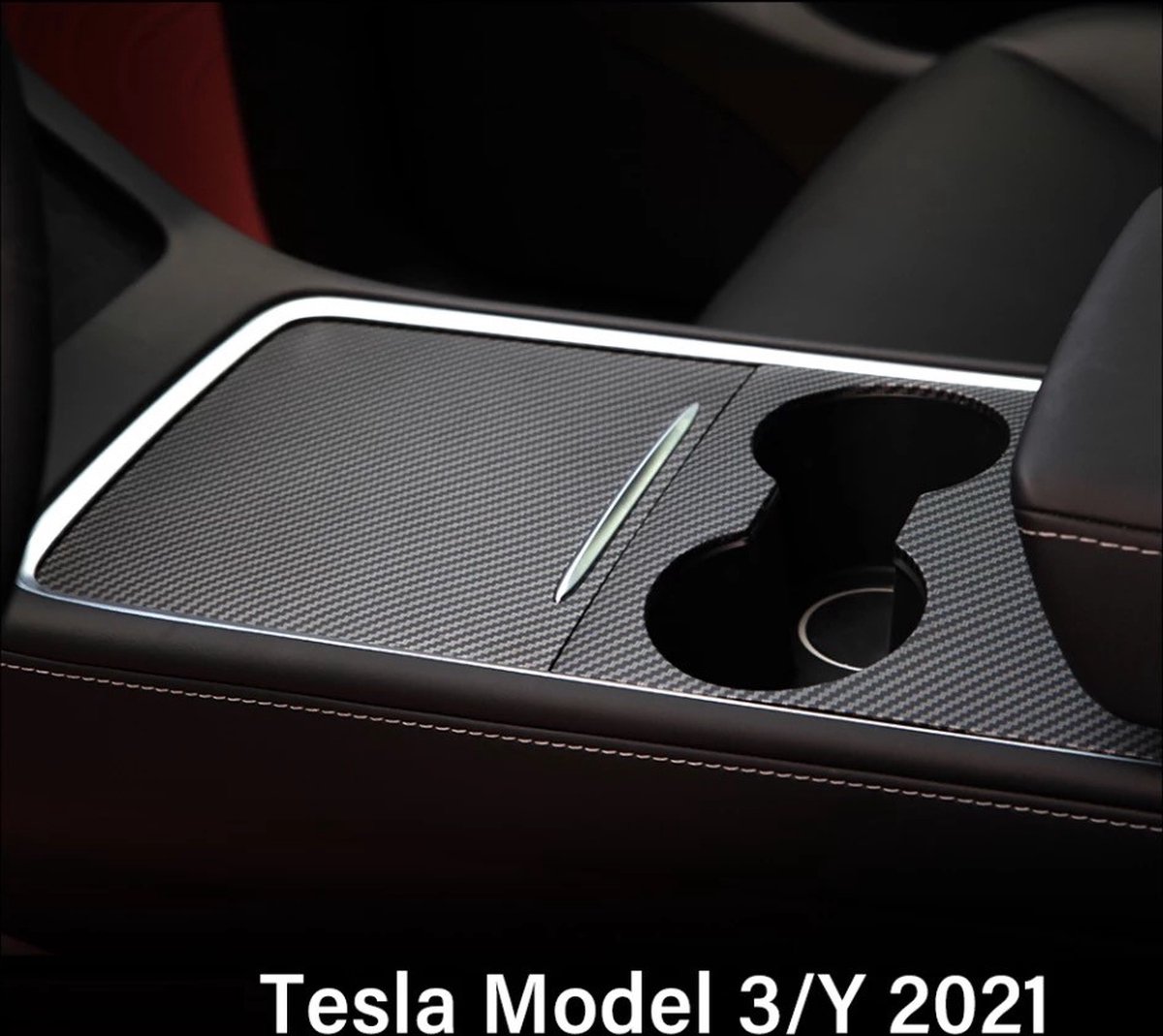 Tesla Model Y et 3 2021 panneaux de carbone Console centrale tableau de ...