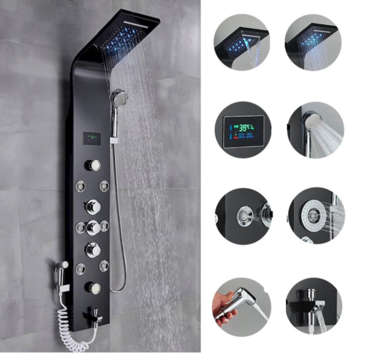 van Dam Exclusive® Badkamer Douche kop Jet - Douche Jet - Ingebouwde ...