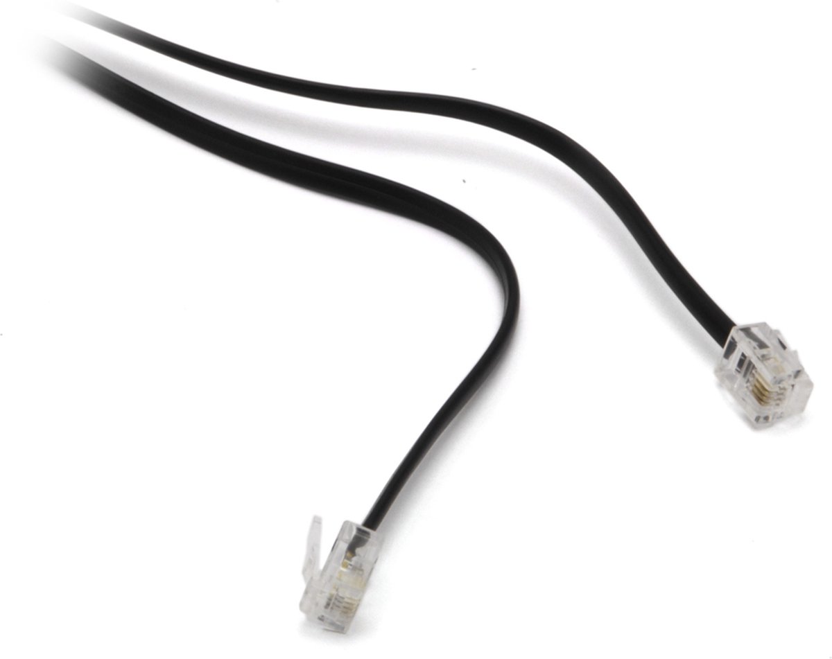 G&BL - 732, Telefoon kabel RJ11 / RJ11, 05.0m, Zwart | bol.com