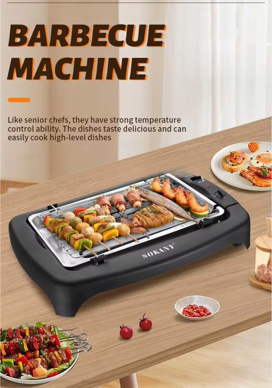Sokany Electric Barbecue - BBQ - Grill Maker 2200W | bol