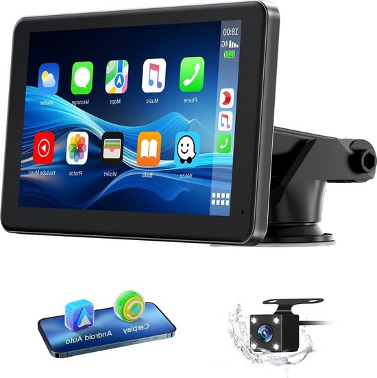 7" Portable Car Radio - IPS Touch Screen Car Screen with Backup Camera ...
