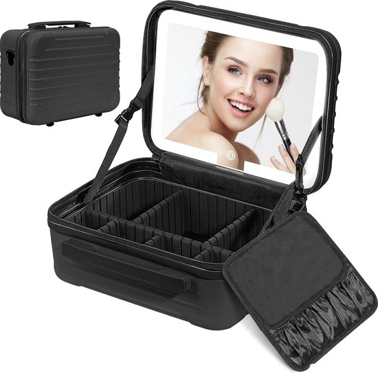 Visagie koffer Make-uptas met led-spiegel reismake-uptas Light 3 ...