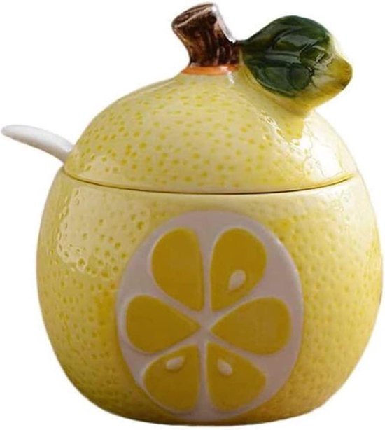 Vruchtvormige Suikerkom Zoutpot Peper Opbergpot met Deksel en Lepel ...