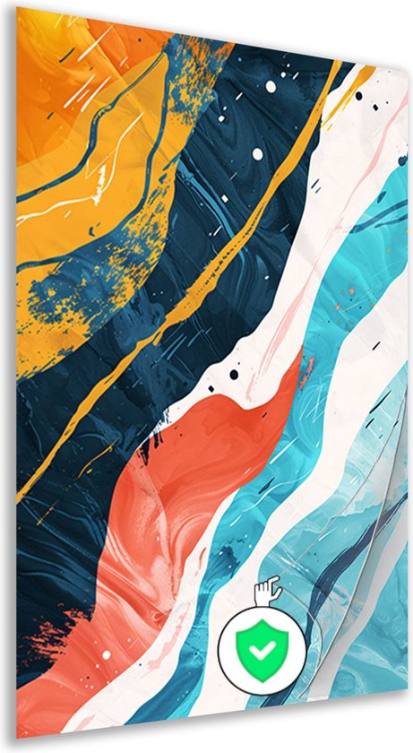 Verf posters - Vloeistof poster - Poster Lijnen - Muurdecoratie modern ...