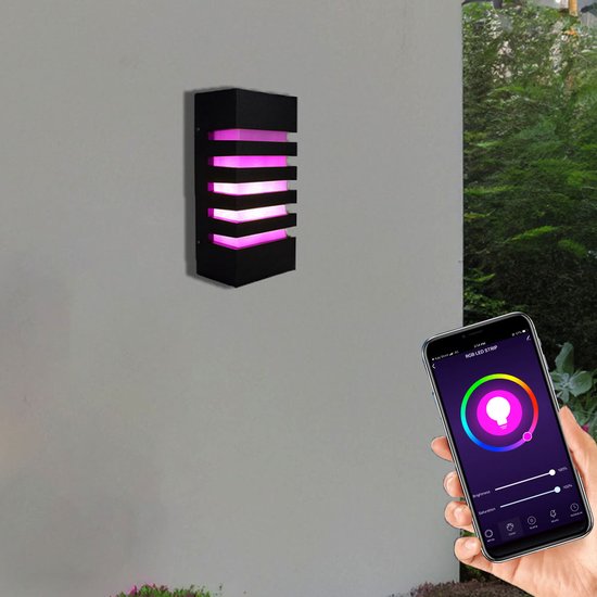 Smart - Tuya | LED Buitenlamp | Novi | Zwart | IP54 | Incl. E27 Wi-Fi ...