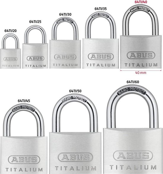 Hangslot Titalium 64TI/40-4-delige set gelijksluitend - kelderslot van speciaal... | bol