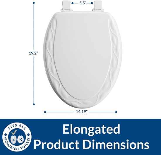 Shell Sculptured Molded Wood Toilet Seat with Easy Clean Change Hinges ...