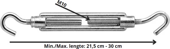 Wovar Spanschroef Haak|Haak M10 x 125 mm Verzinkt | Per Stuk | bol