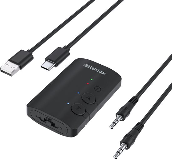 BlitzMax BM-LE505 bluetooth 5.2 zender-ontvanger draadloze transmitter ...